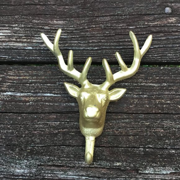 Wall Decor | Gold Cast Iron Deer Head Wall Hanger | Poshmark